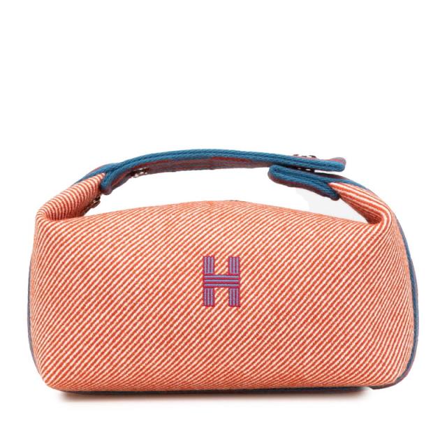 エルメス ブリッド ア ブラックPM ハンドバッグ トメット レッド キャンバス レディース HERMES 【中古】