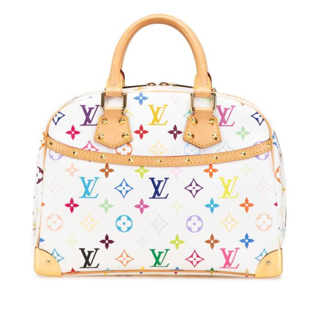 ルイ ヴィトン モノグラム マルチカラー トゥルーヴィル スタッズ ハンドバッグ M92663 ブロン ホワイト PVC LOUIS VUITTON 【中古】