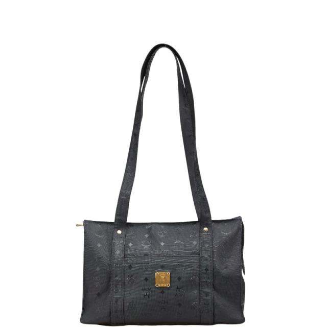 エム シー エム ヴィセトス モノグラム トートバッグ ワンショルダーバッグ ブラック PVC レディース MCM 【中古】