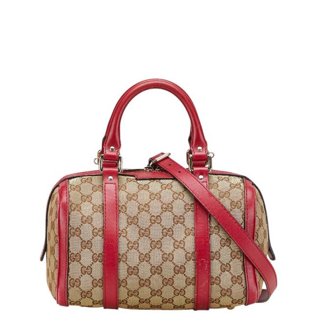 グッチ GGキャンバス ハンドバッグ ショルダーバッグ 2WAY 269876 ベージュ ピンク キャンバス レザー レディース GUCCI 【中古】