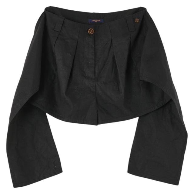 ルイ ヴィトン モノグラム ボタン ショートパンツ サイズ：38 RW191A JMQ FGPA99 ブラック リネン レディース LOUIS VUITTON 【中古】