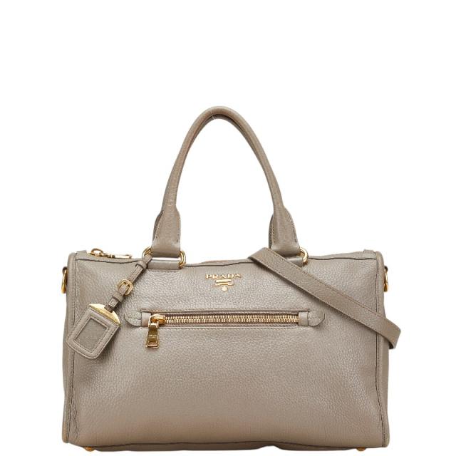 プラダ ハンドバッグ ショルダーバッグ 2WAY グレー レザー レディース PRADA 【中古】