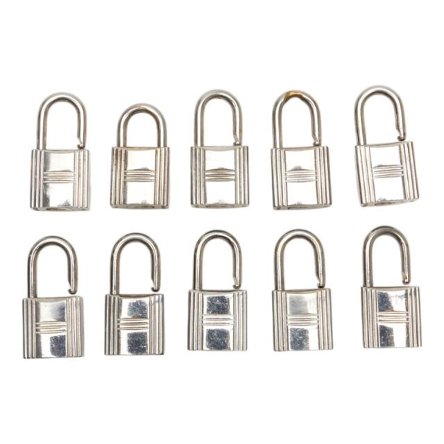 エルメス カデナ 南京錠 10個セット シルバー メタル レディース HERMES 【中古】