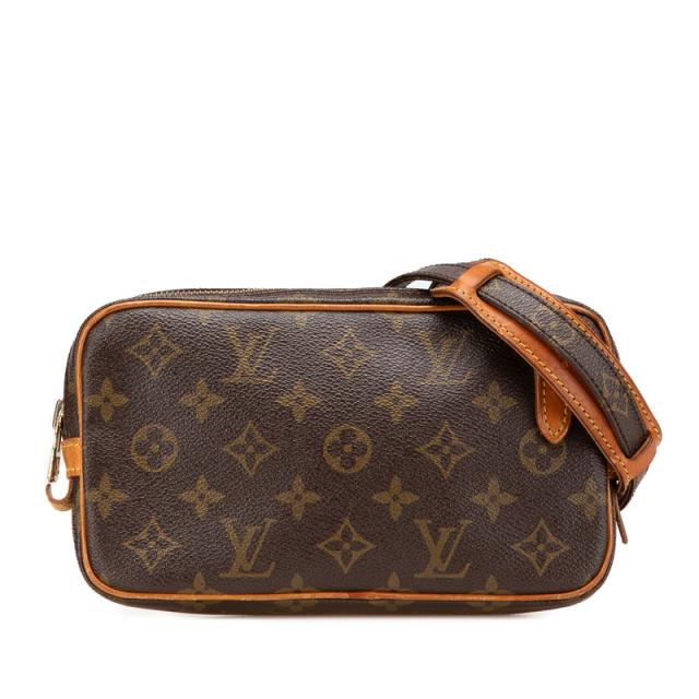 ルイ ヴィトン モノグラム ポシェット マルリー バンドリエール 斜め掛け ショルダーバッグ M51828 ブラウン PVC LOUIS VUITTON 【中古】