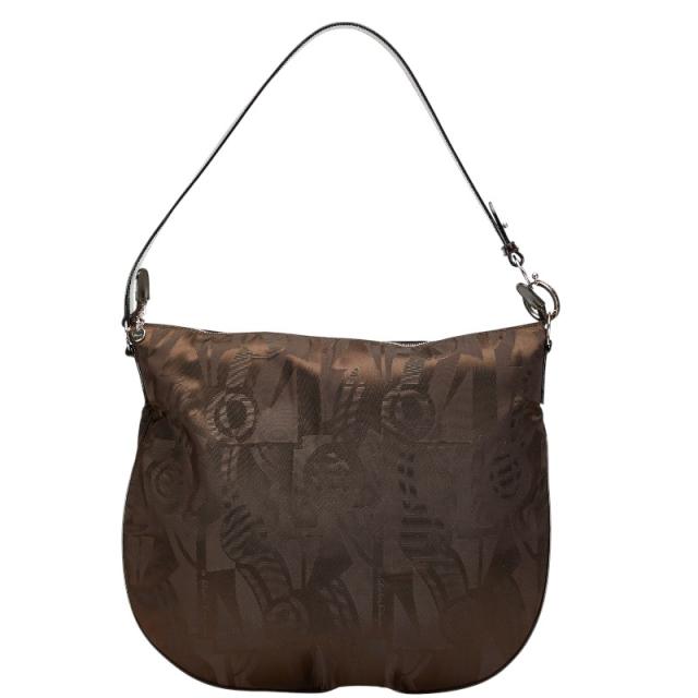 サルヴァトーレフェラガモ ワンショルダーバッグ ブラウン ナイロン レザー レディース Salvatore Ferragamo 【中古】