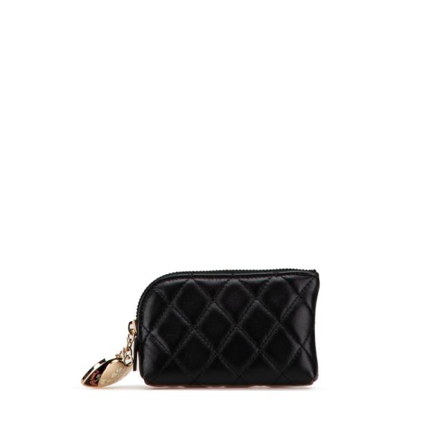 シャネル マトラッセ ココマーク ポルト ボヌール ケース ブラック ラムスキン レディース CHANEL 【中古】