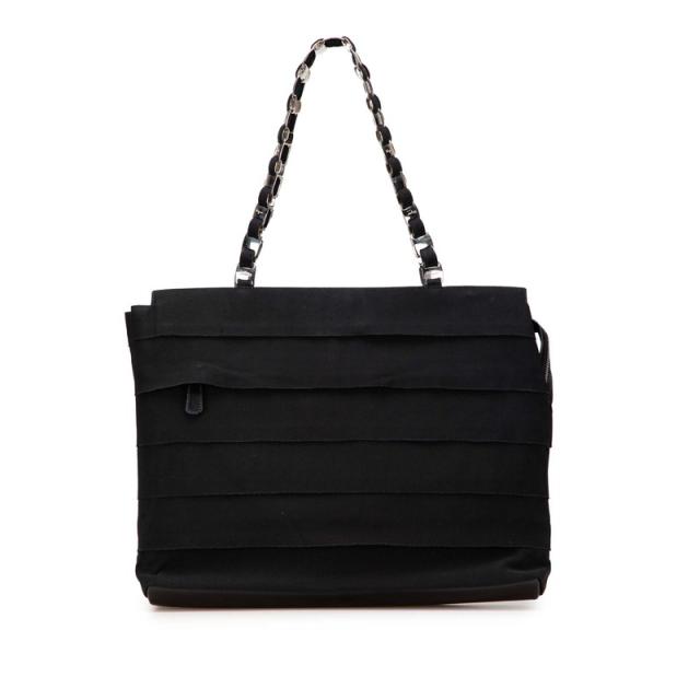 サルヴァトーレフェラガモ ヴァラチェーン ハンドバッグ トートバッグ AU-21 6688 ブラック キャンバス Salvatore Ferragamo 【中古】