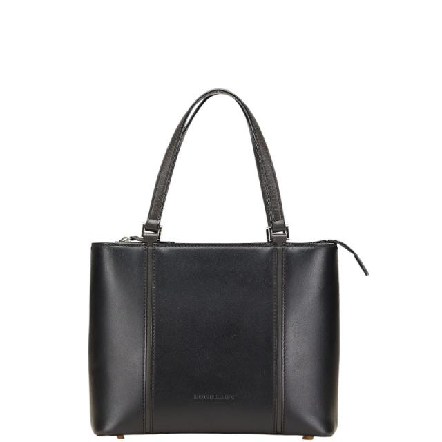 バーバリー 裏地ノバチェック ハンドバッグ ブラック レザー レディース BURBERRY 【中古】