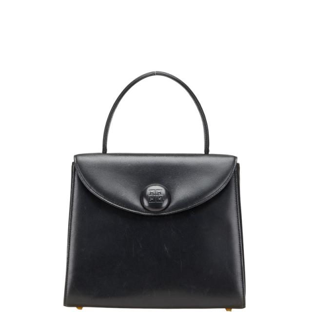 ジバンシー ロゴ ハンドバッグ ブラック レザー レディース Givenchy 【中古】