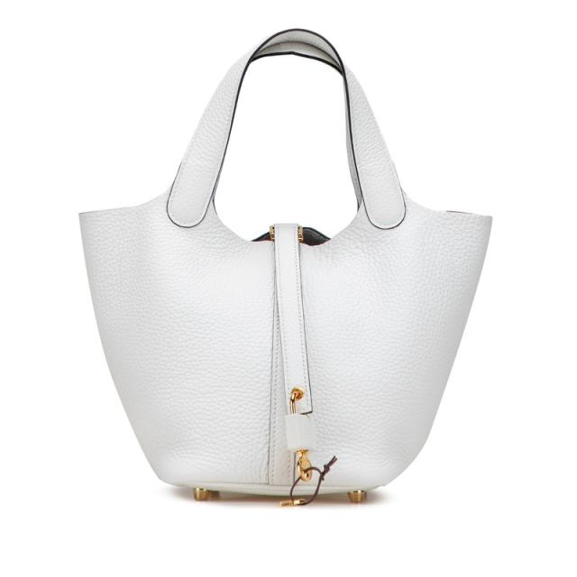 エルメス ピコタンロックPM ハンドバッグ ニューホワイト トリヨンクレマンス レディース HERMES 【中古】