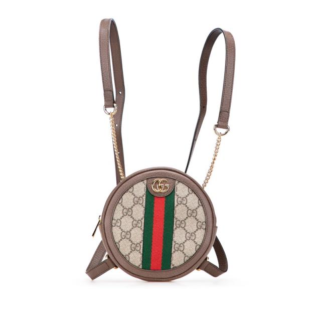 グッチ GGスプリーム オフィディア リュック バックパック 598661 ベージュ ブラウン PVC レザー レディース GUCCI 【中古】