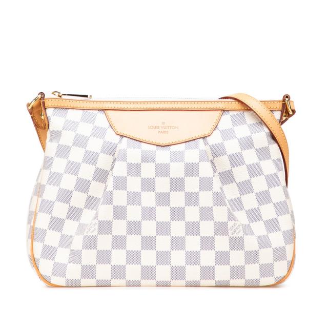 ルイ ヴィトン ダミエ アズール シラク—サPM 斜め掛け ショルダーバッグ  N41113 ホワイト PVC レザー LOUIS VUITTON 【中古】