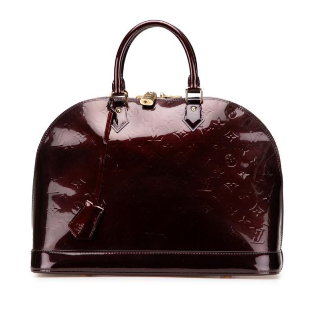 ルイ ヴィトン モノグラム ヴェルニ アルマGM ハンドバッグ M93595 アマラント パープル パテントレザー LOUIS VUITTON 【中古】