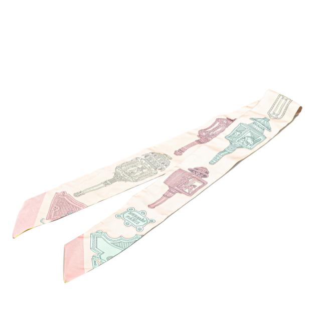 エルメス ツイリー MERVEILLEUSES LANTERNES メルヴェイユーズ ランタン スカーフ ベージュ マルチカラー シルク HERMES 【中古】