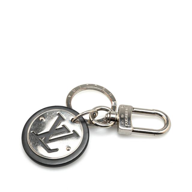 ルイ ヴィトン ポルト クレ LVサークル キーリング キーホルダー チャーム M00741 シルバー ブラック メタル LOUIS VUITTON 【中古】