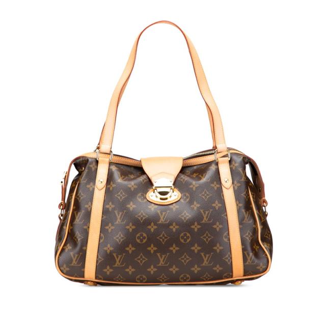 ルイ ヴィトン モノグラム ストレーザPM ハンドバッグ ショルダーバッグ M51186 ブラウン PVC レザー レディース LOUIS VUITTON 【中古】
