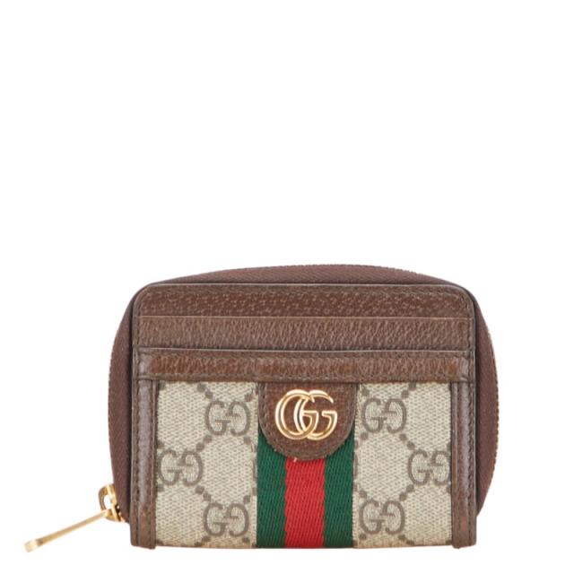 グッチ GGスプリーム オフィディア ケース 658552 ベージュ ブラウン PVC レザー レディース GUCCI 【中古】