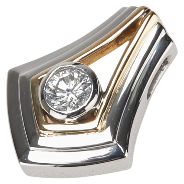 Pt900 プラチナ K18YG イエローゴールド コンビ ダイヤ0.30ct Pt900K18　5.8ｇ ペンダントトップ レディース 中古