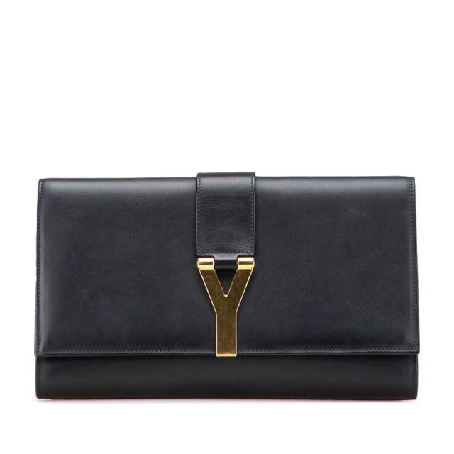 サンローラン Yライン クラッチバッグ 311213 ブラック レザー レディース SAINT LAURENT 【中古】