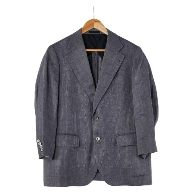 バーバリー ストライプ テーラードジャケット ネイビー リネン メンズ BURBERRY 【中古】