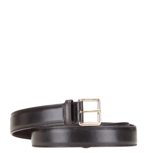 グッチ ベルト 85.34 161374 ブラウン レザー メッキ レディース GUCCI 【中古】