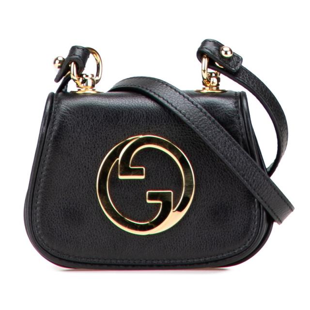 グッチ ブロンディ ショルダーバッグ 698635 ブラック レザー レディース GUCCI 【中古】