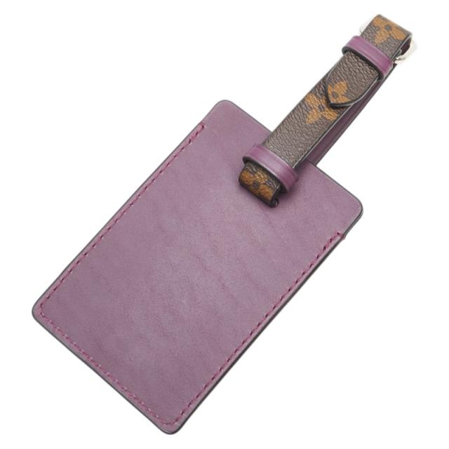 ルイ ヴィトン モノグラム ポルト アドレス ケッチュ ネームタグ パープル ブラウン レザー PVC レディース LOUIS VUITTON 【中古】