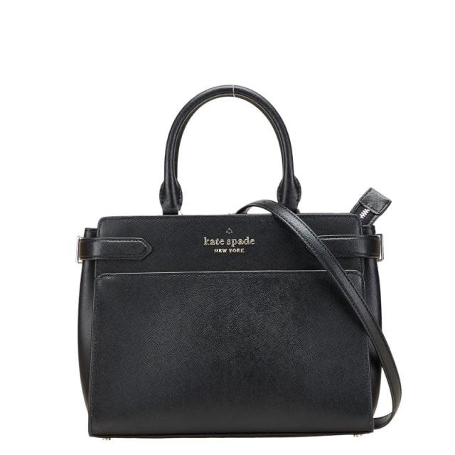 ケイトスペード ロゴ ショルダーバッグ ハンドバッグ 2WAY ブラック レザー レディース Kate Spade 【中古】