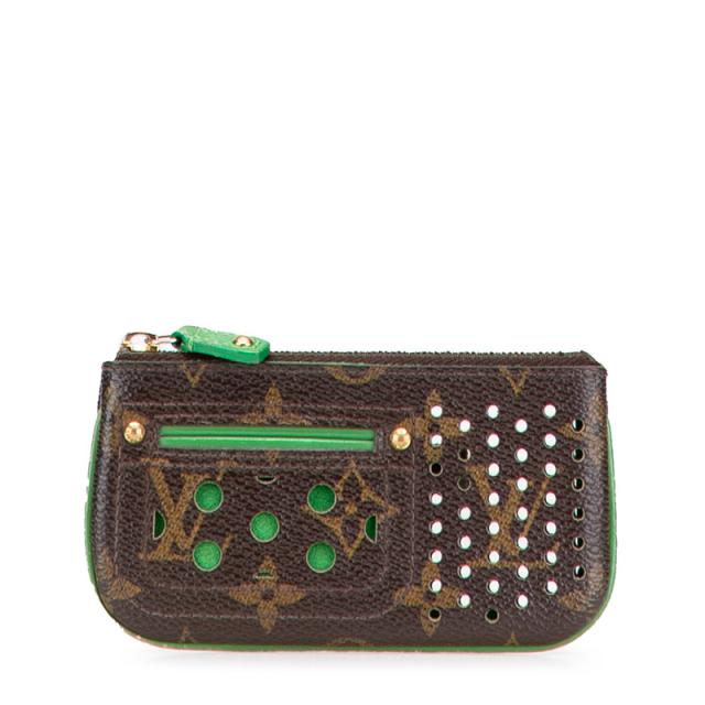 ルイ ヴィトン モノグラム ペルフォ ポシェット クレ ケース M95186 ブラウン ヴェール PVC レザー LOUIS VUITTON 【中古】