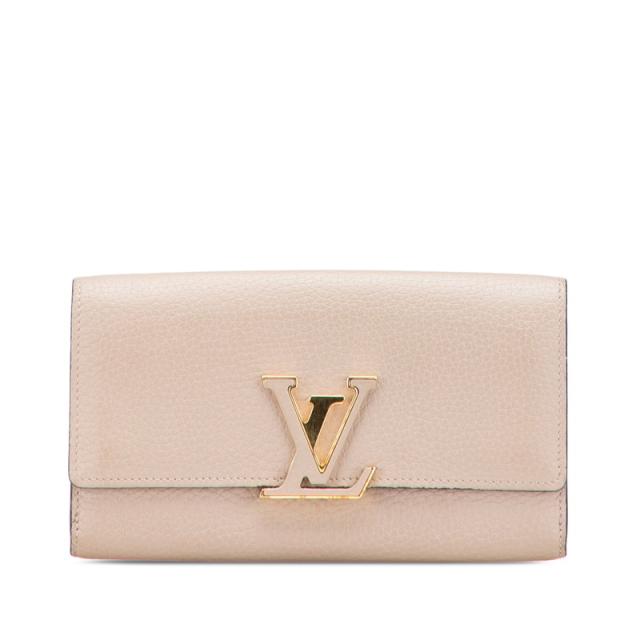 ルイ ヴィトン ポルトフォイユ カプシーヌ 長財布 M61249 ベージュ レザー レディース LOUIS VUITTON 【中古】