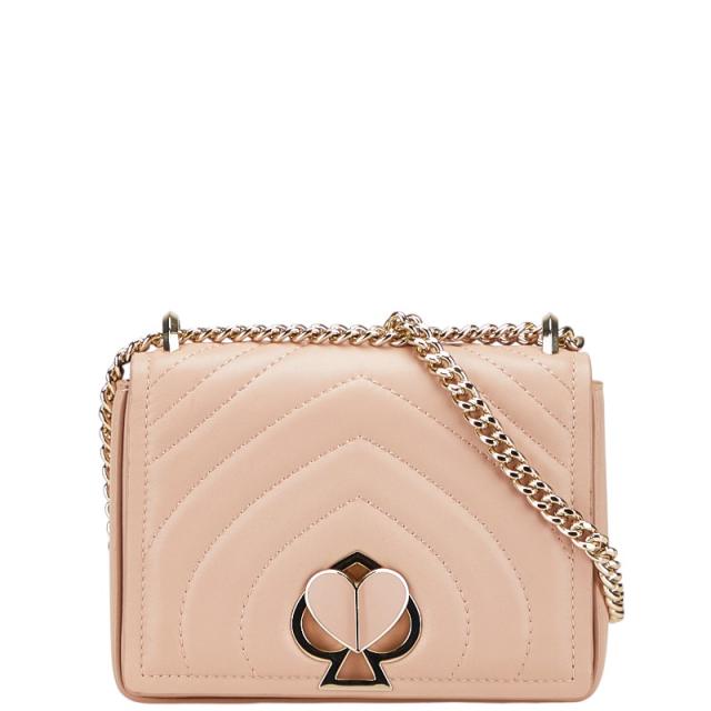 ケイトスペード 二コラ アメリア スモール チェーン ショルダーバッグ ピンクベージュ ラムスキン レディース Kate Spade 【中古】