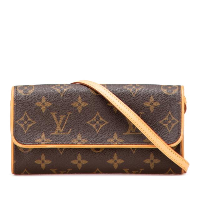 ルイ ヴィトン モノグラム ポシェット ツインPM 斜め掛け ショルダーバッグ M51854 ブラウン PVC レザー LOUIS VUITTON 【中古】