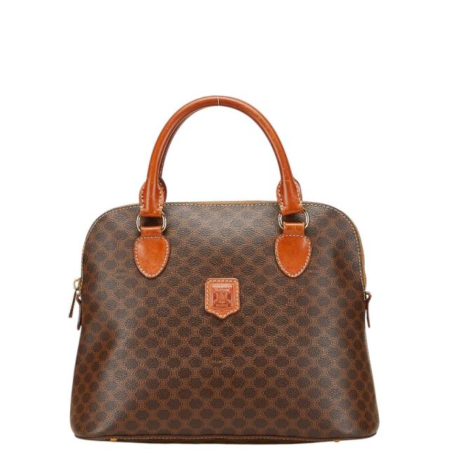 セリーヌ マカダム ハンドバッグ ブラウン PVC レザー レディース CELINE 【中古】