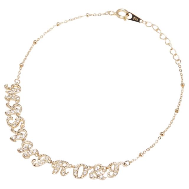 K10YG イエローゴールド キュービックジルコニア ブレスレット レディース 中古