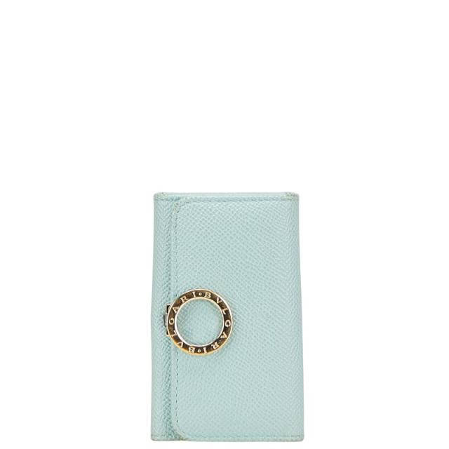 ブルガリ ブルガリブルガリ 6連 キーケース ブルー レザー レディース BVLGARI 【中古】