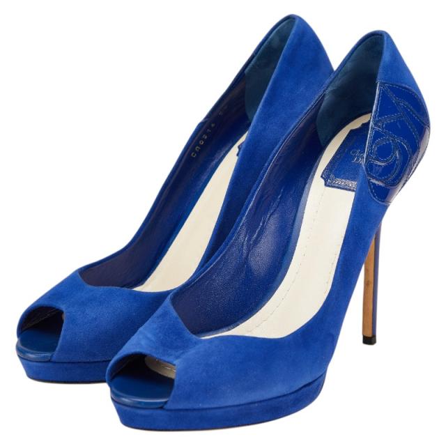 ディオール パンプス サイズ：39 ブルー レザー スエード レディース Dior 【中古】