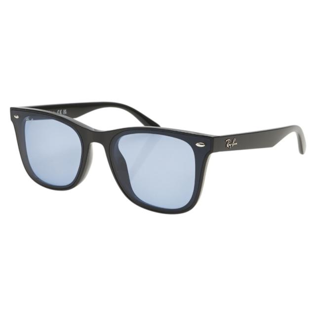 レイバン アジアンフィット ウェイファーラー ウェリントン サングラス RB4391D ブラック ブルー プラスチック メンズ Ray-Ban 【中古】