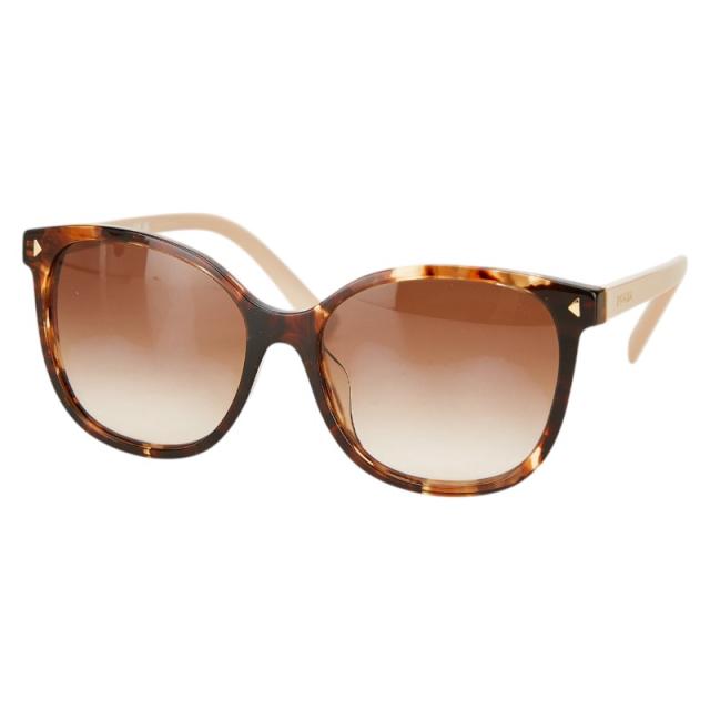 プラダ ロゴ サングラス SPR22Z ブラウン ベージュ プラスチック レディース PRADA 【中古】