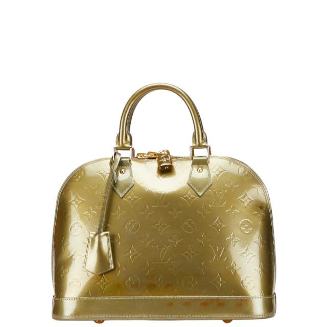 ルイ ヴィトン モノグラム ヴェルニ アルマPM  ハンドバッグ M91582 ヴェールオリーヴ パテントレザー レディース LOUIS VUITTON【中古】
