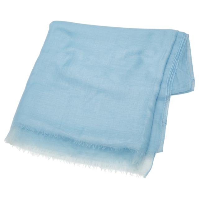 サルヴァトーレフェラガモ ロゴ 大判スカーフ ストール ライトブルー ウール レディース Salvatore Ferragamo 【中古】