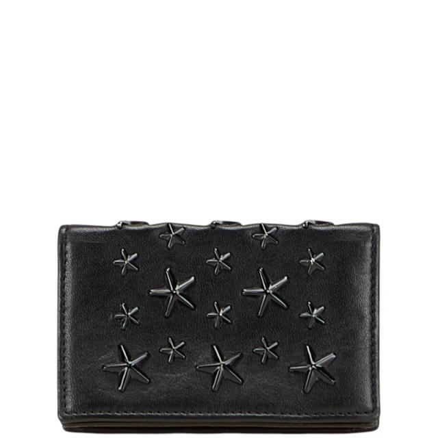 ジミーチュウ スター スタッズ カードケース 小銭入れ ブラック レザー レディース JIMMY CHOO 【中古】