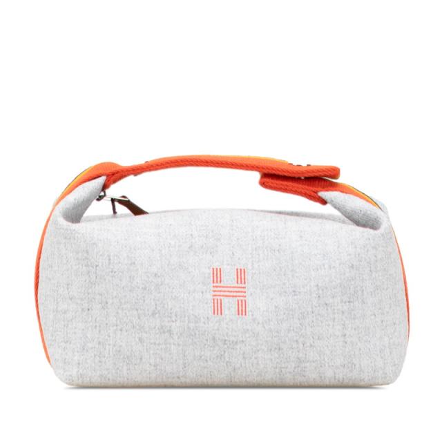 エルメス ブリッド ア ブラックPM ポーチ ミニハンドバッグ ロカバール グリスフランネル ウール レディース HERMES 【中古】