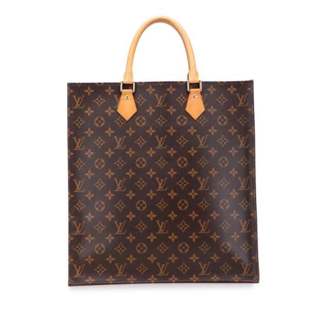 ルイ ヴィトン モノグラム サックプラ  ハンドバッグ トートバッグ M51140 ブラウン PVC レザー レディース LOUIS VUITTON 【中古】