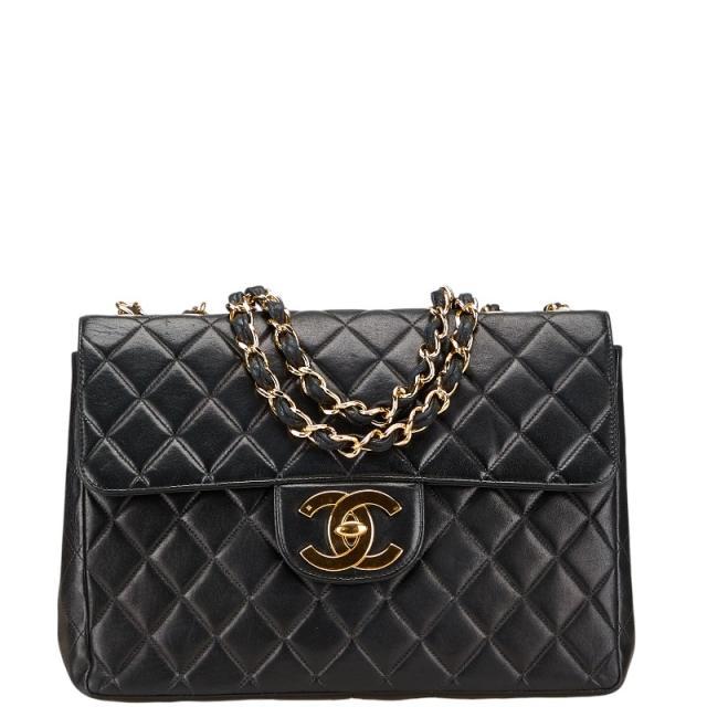 シャネル マトラッセ30 ココマーク チェーン ショルダーバッグ ハンドバッグ ブラック ラムスキン レディース CHANEL 【中古】