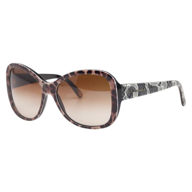 ドルチェアンドガッバーナ レオパード サングラス グラデーションレンズ DG4132 1995/13 ブラック プラスチック DOLCE&GABBANA 【中古】