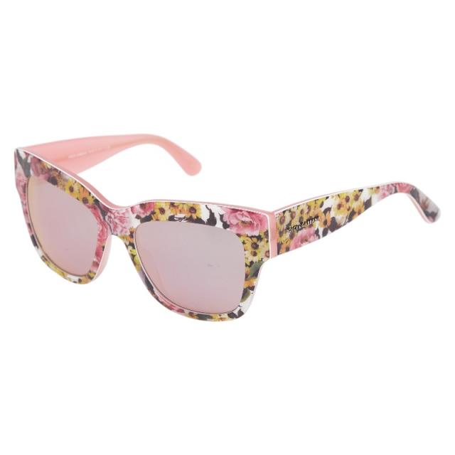 ドルチェアンドガッバーナ 花 フラワー サングラス ミラーレンズ DG4231 2939/5R ピンク プラスチック レディース DOLCE&GABBANA【中古】