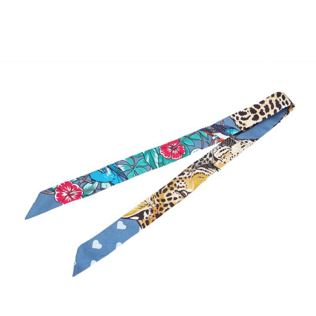 エルメス ツイリードール Jungle Love Love ジャングル ラブ ラブ スカーフ ライトブルー マルチカラー シルク HERMES 【中古】