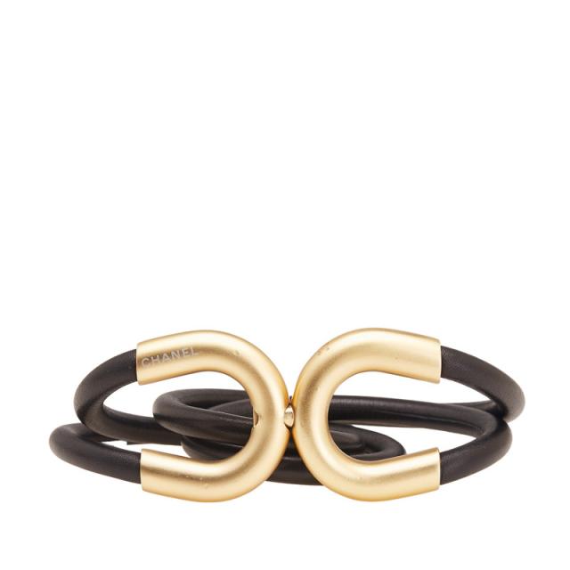 シャネル ベルト ブラック ゴールド レザー メッキ レディース CHANEL 【中古】