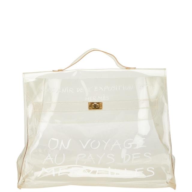 エルメス ビニールケリー 不思議の国 エルメスへの旅展 ハンドバッグ トートバッグ クリア ビニール レディース HERMES 【中古】