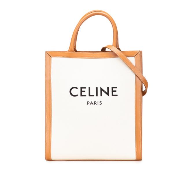セリーヌ バーティカル カバ スモール ハンドバッグ ショルダーバッグ 2WAY 192082 ナチュラル タン ブラウン CELINE 【中古】